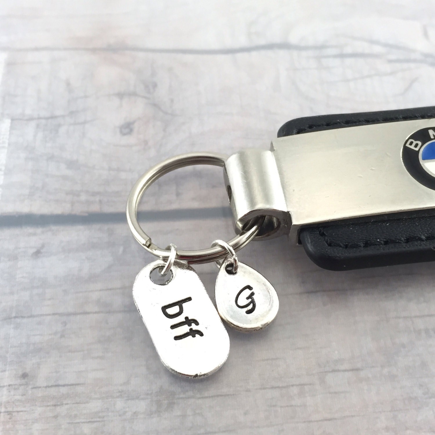 Bff Initial Keychain Custom Best Friends Keyring Friendship