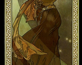 Mucha Dance Fashionable Lovely Lady Dancing Dance by Alphonse