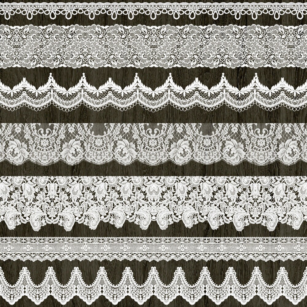 Vintage Lace Borders Clipart Authentic White Lace Borders