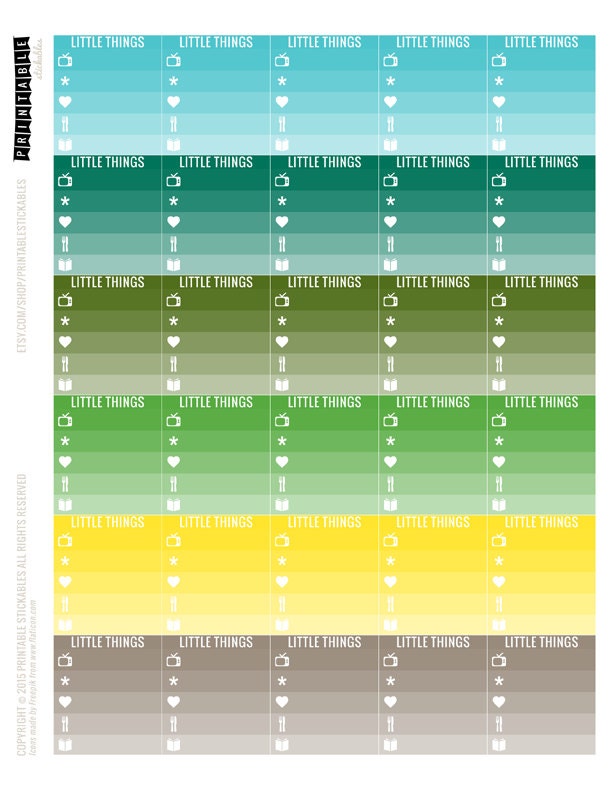 Little Things Checklist Printable Planner Stickers Full Square