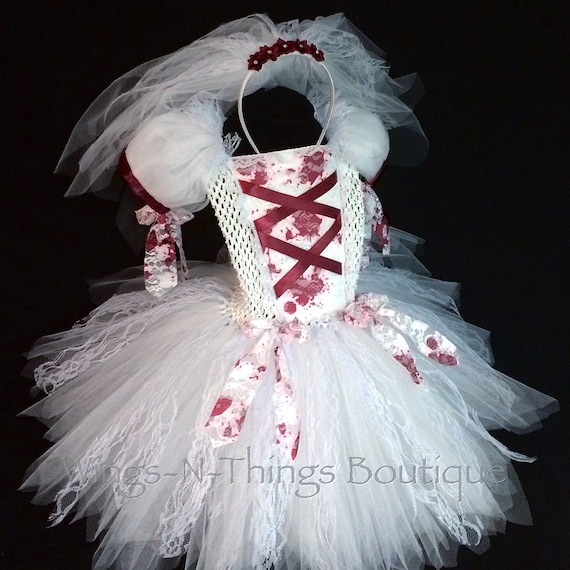 ZOMBIE BRIDE COSTUME Princess Tutu Dress Set w/ by wingsnthings13