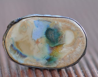 statement ring adjustable ceramic ring handmade ring by zolanna