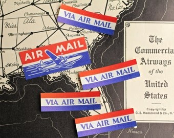 Air mail labels | Etsy