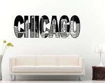 Popular items for chicago wall decal on Etsy