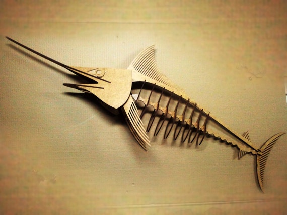 Swordfish 3D Puzzle Nautical Gift for fisher Fishing trophy