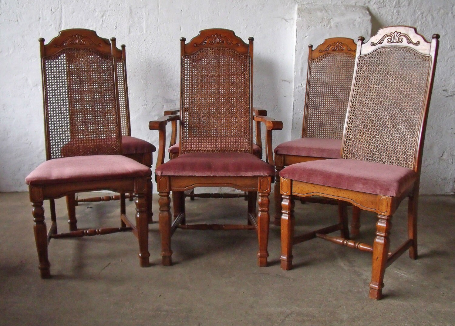 MULTIYORK Set of Six (6) Solid Mahogany DiningKitchen Chairs with ...