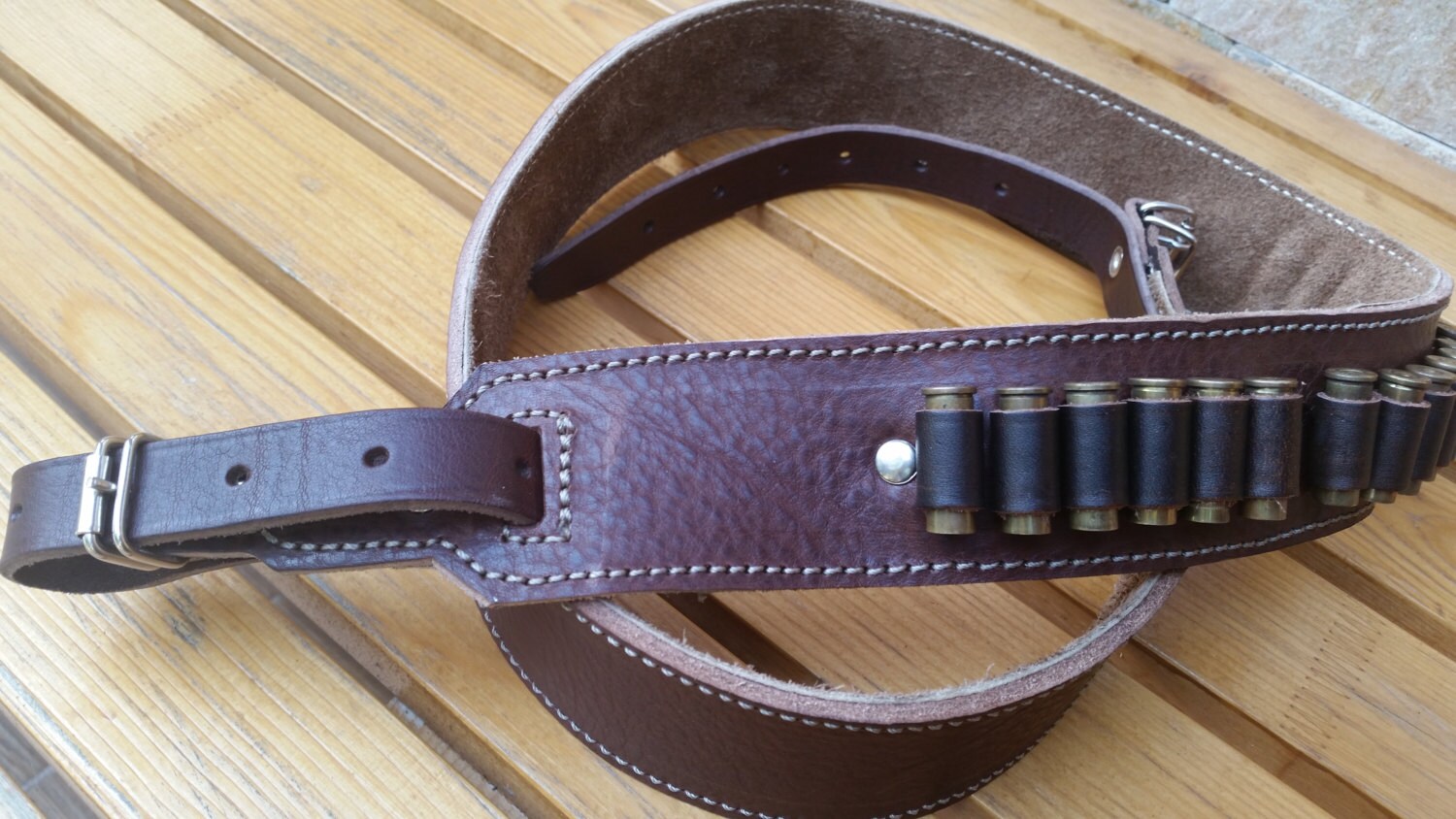 Shoulder holsters bandolier 357 shellsLeather Bandolier