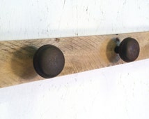 Vintage Door Knob Coat Rack On Reclaimed Wood
