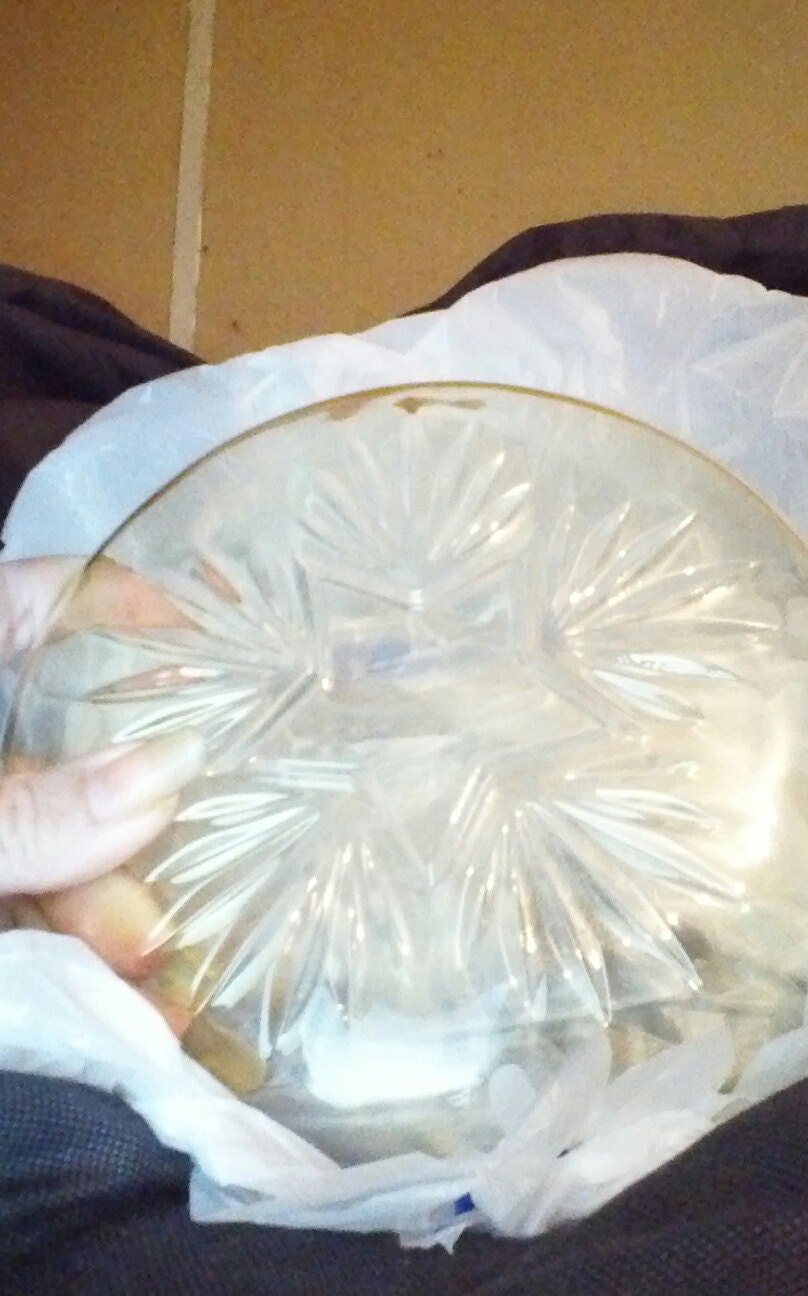 Antique/Vintage federal glass, depression era, yellow star pattern ...