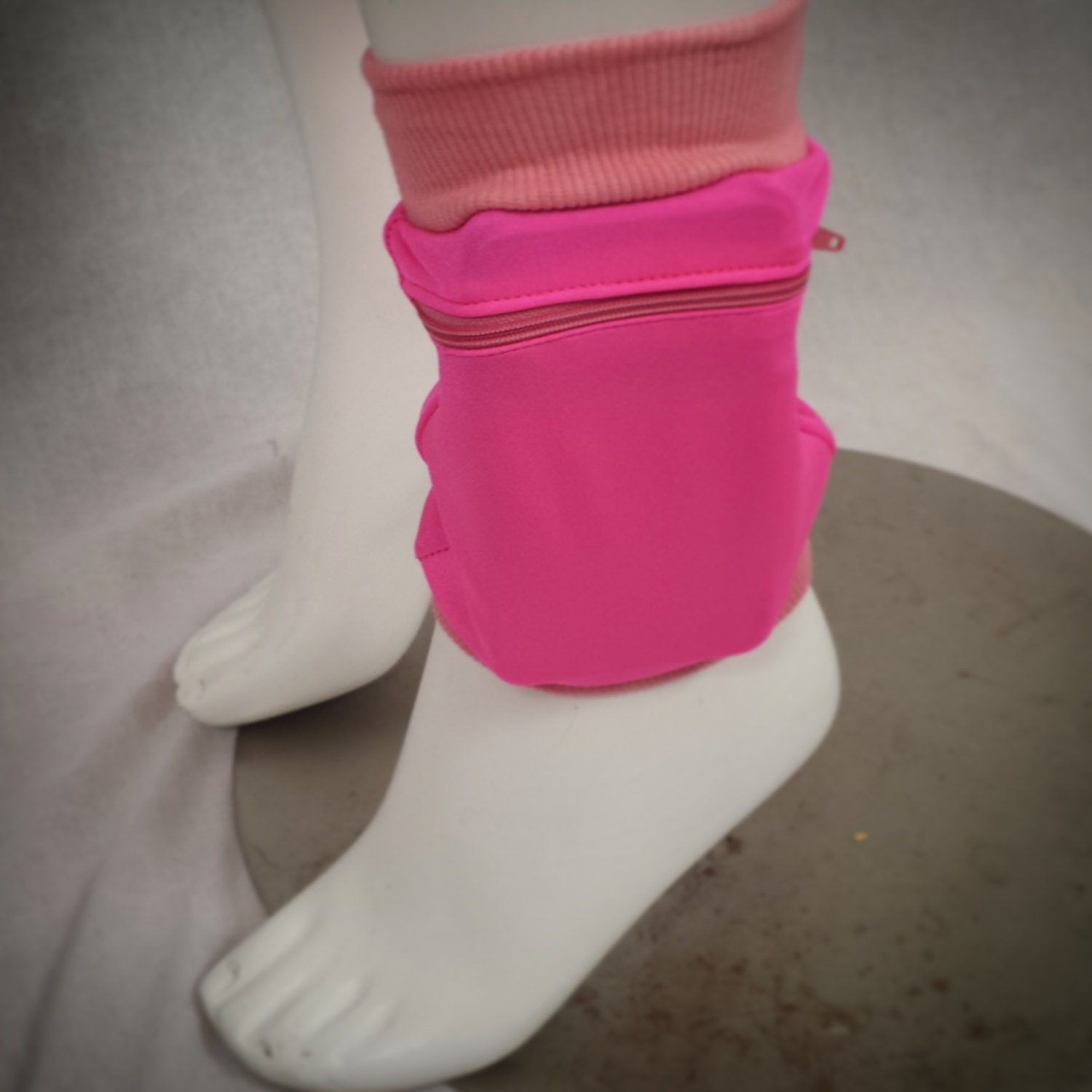 MADE TO ORDER Black Spandex Ankle Wallet