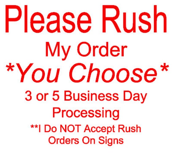 Rush My Order Processing Time