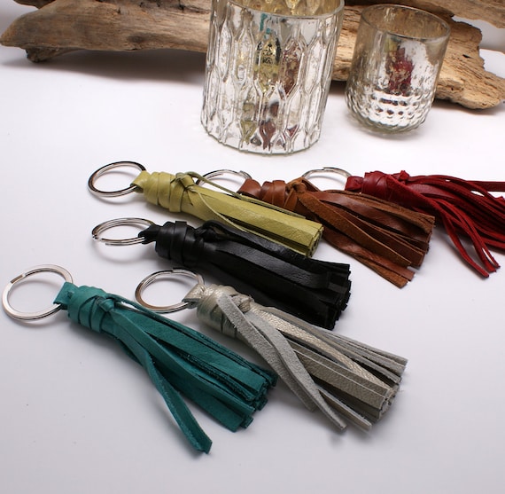 Leather Tassel Keychain Tassel Key Fob Tassel Key Ring