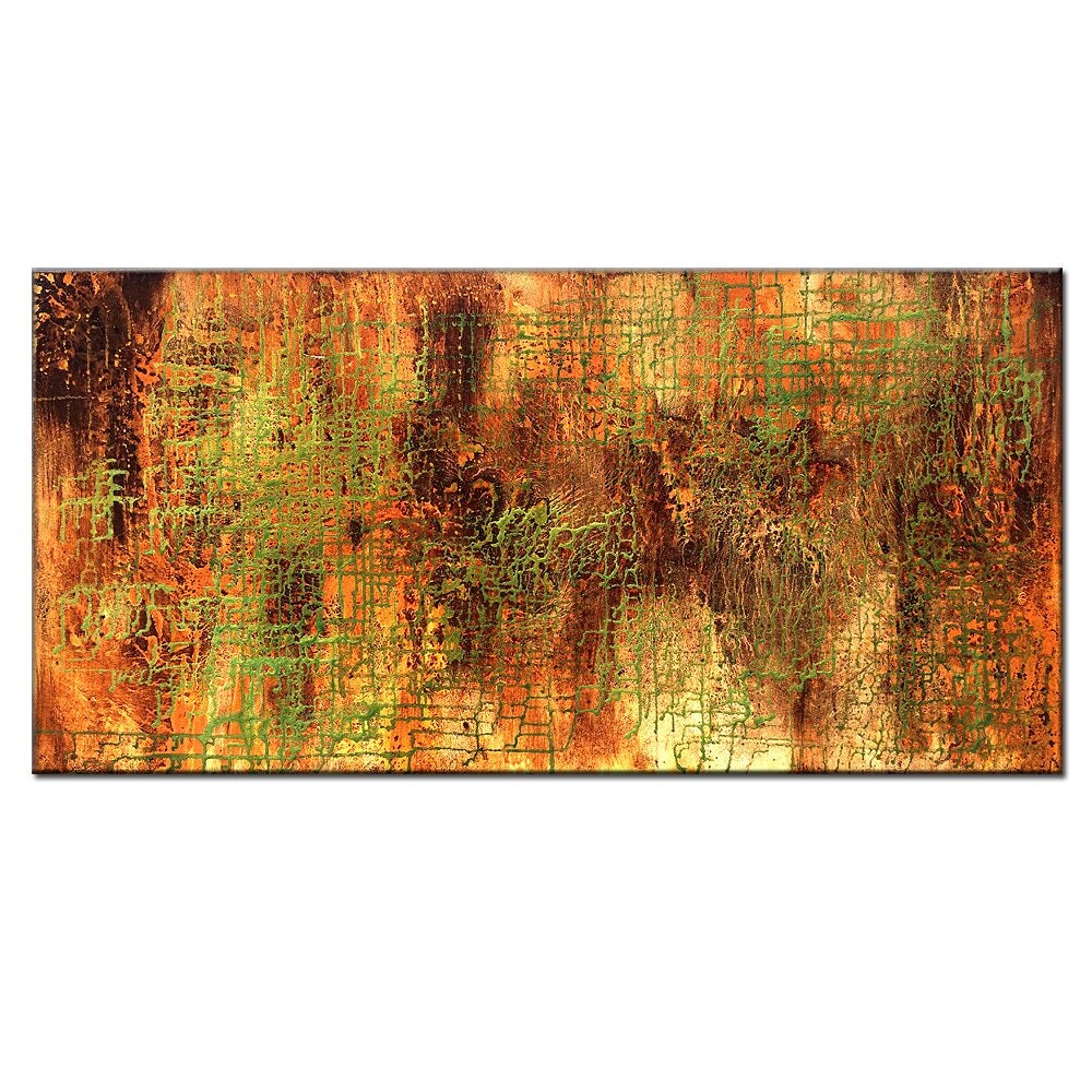 Original Modern Metallic Abstract Painting by newwaveartgallery