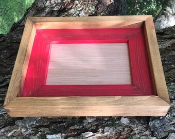 Items similar to Picture frame 8x8 or 8x10 Red Rustic Weathered style ...