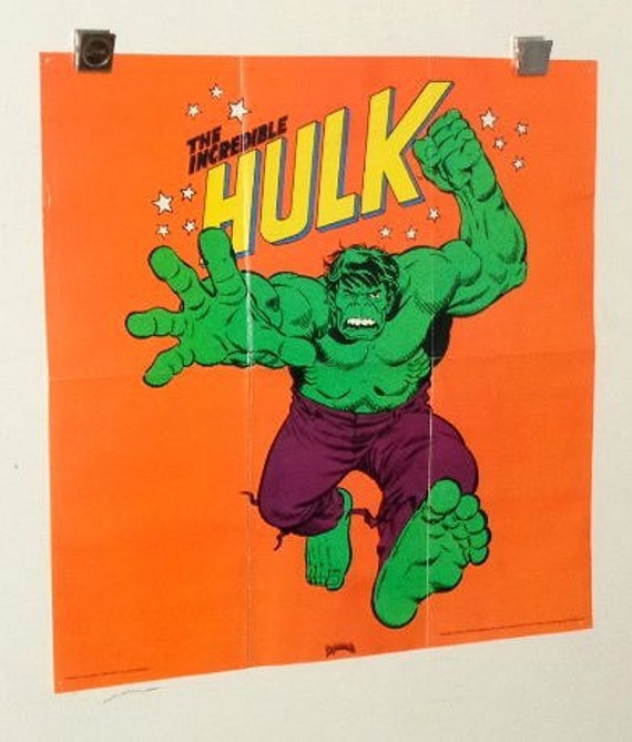 1974 Incredible Hulk Marvel Comics poster: Rare vintage