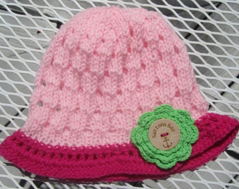 Items similar to SUTTONS BAY Baby Hat Leelanau Up North Michigan - Pink ...