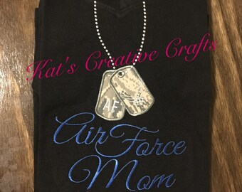 Customizable Proud Wingmom Air Force VNeck tshirt