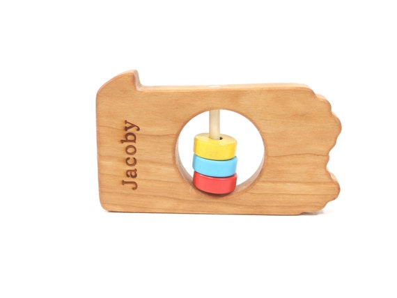 Pennsylvania State Baby Rattle™ Modern Wooden Baby Toy