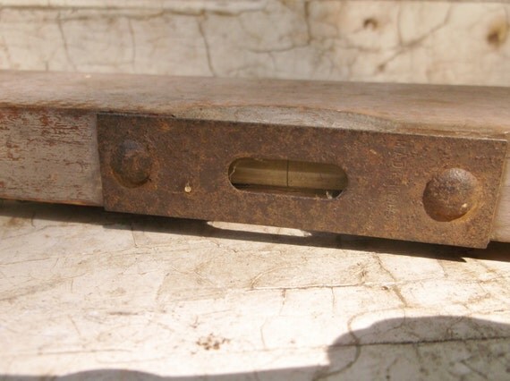 Antique Level Wood Primitive Tool Vintage Tools Rustic 12