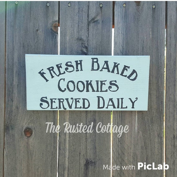Hand painted sign/Fresh Baked Cookies/6x12in by TheRustedCottage