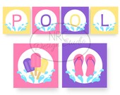 Unique pool party related items | Etsy