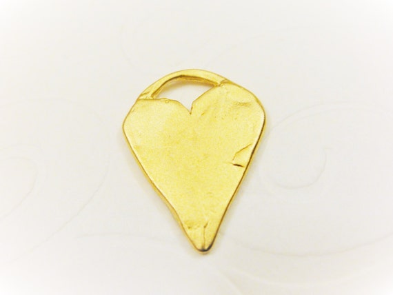 18k gold over 925 sterling silver heart charm or pendant 1