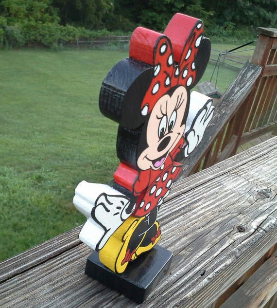 Mini Mouse Decor Hand Cut Sanded and Painted by TheColorfulPalette