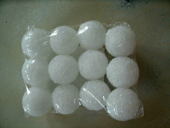 small TINY STYROFOAM BALLS 36 pcs craft supplies by loveitshabby2
