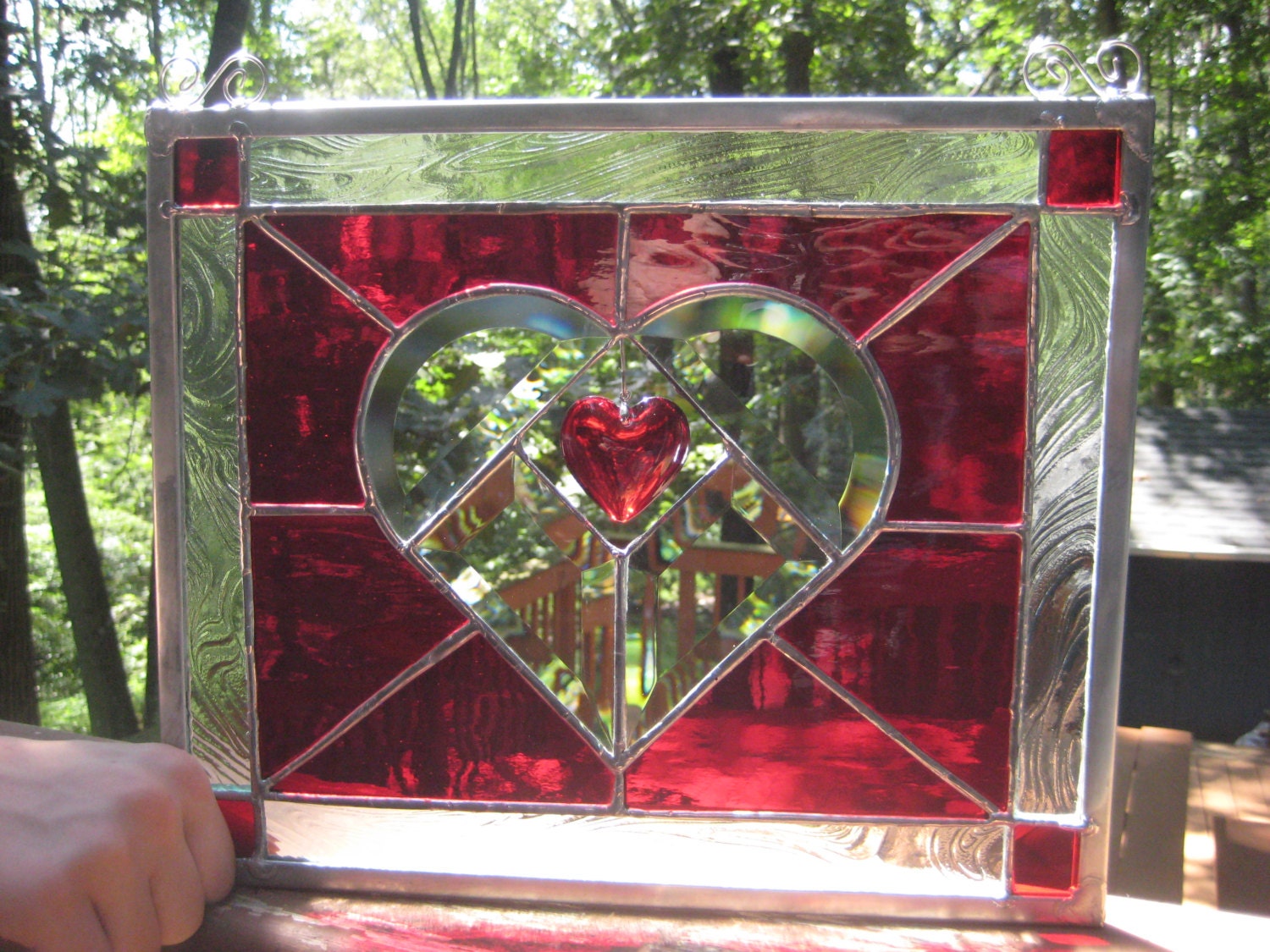 TRUE LOVE 1 stained glass panel window newly created