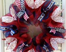Atlanta Braves Wreath, Braves Wreath, Atlanta Wreath, Baseball Wreath ...