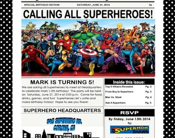 Items similar to Superhero Invitations, Superhero, Birthday, Party, Favor, Address Labels, Gift ...