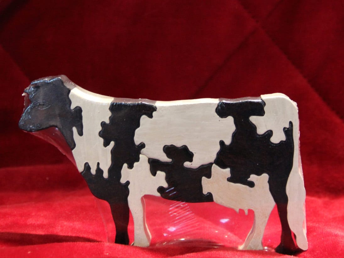 Cow puzzlewoodchild safe farm toy wooden puzzle jigsaw