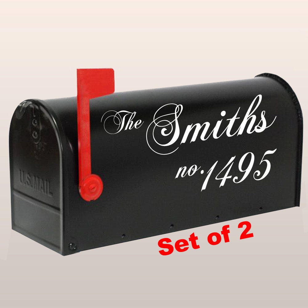 Set of 2 Mailbox Numbers Personalized Name House Number