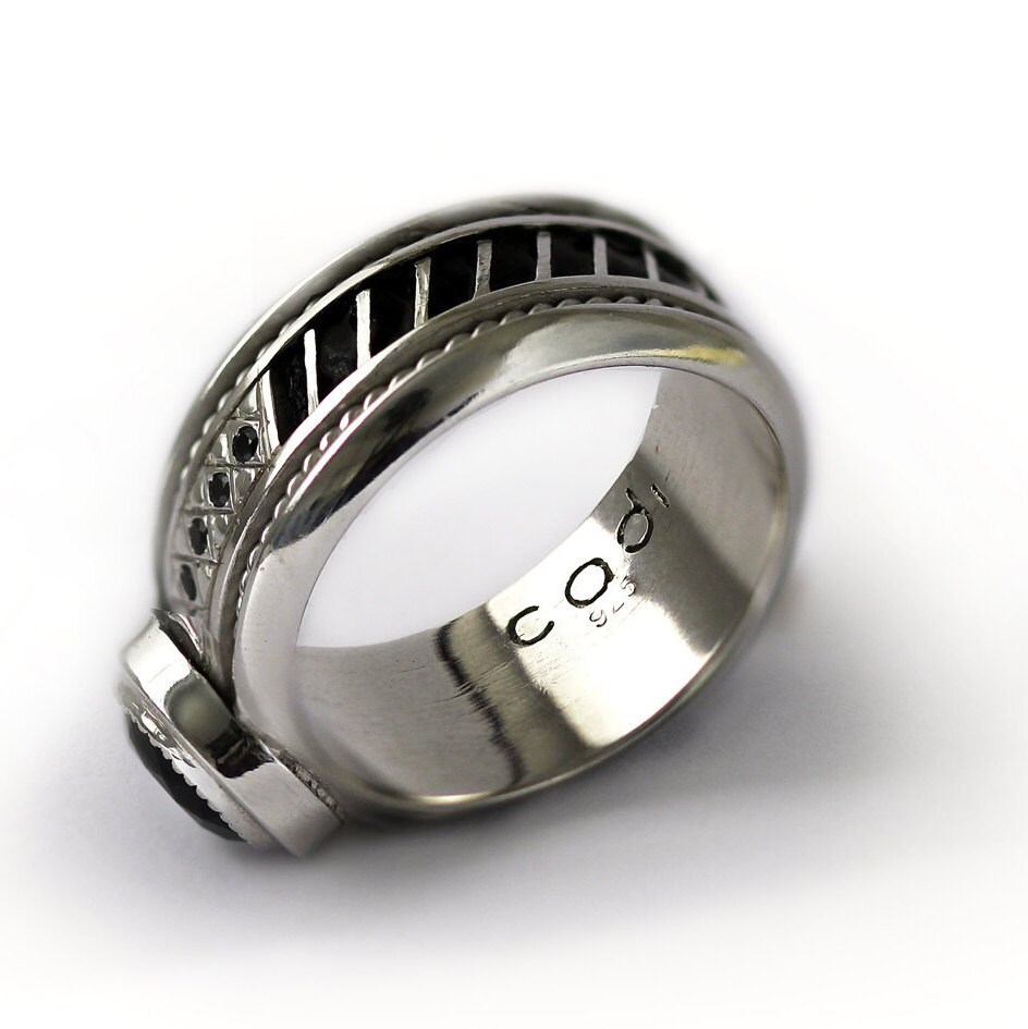 unique engagement ring for men Black Engagement by CADIjewelry
