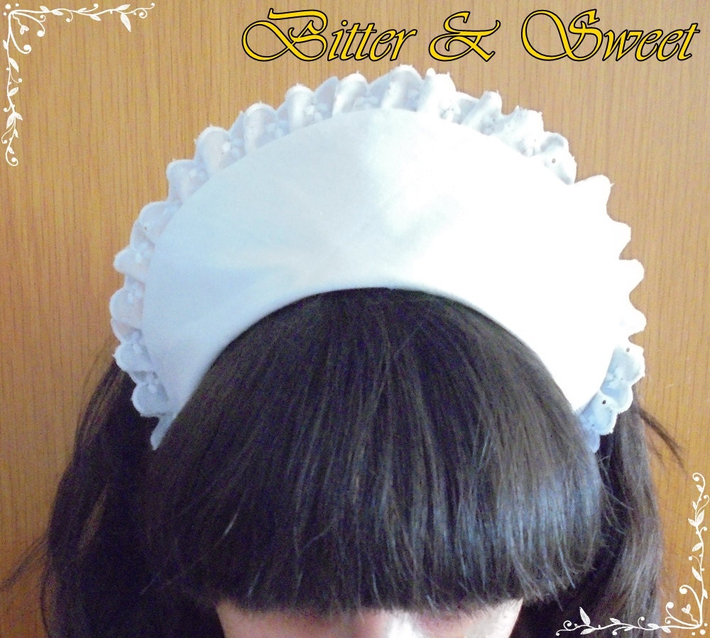 White Rounded Maid Headdress