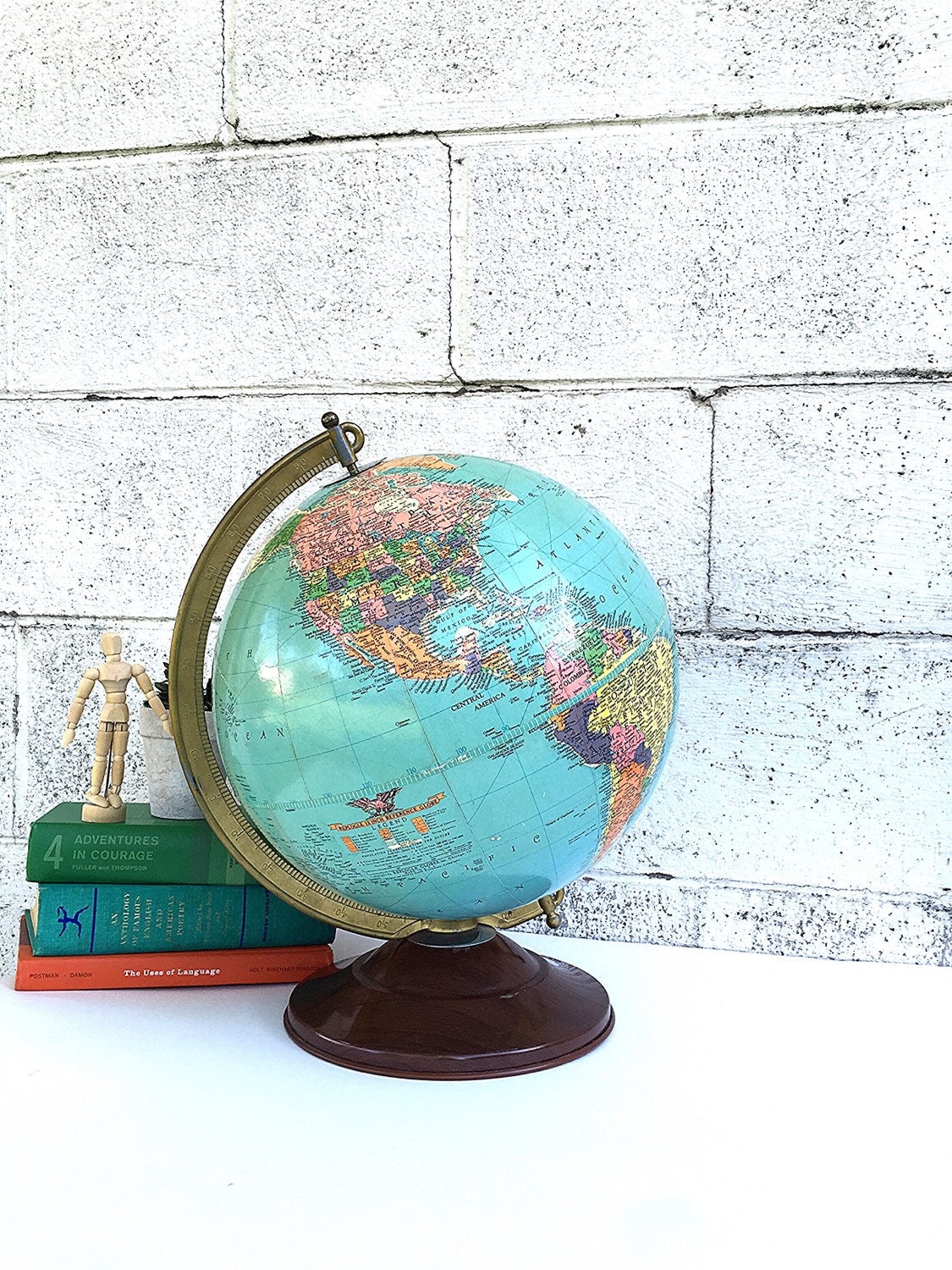 WORLD GLOBE Vintage Replogle 12-inch Diameter Reference
