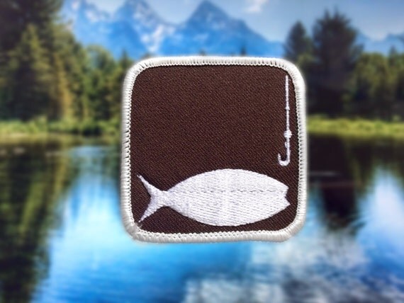 Fishing Patch Iron or Sew On 2.5 Embroidered by NoffHouseShop