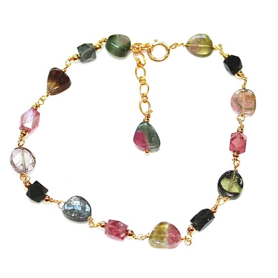 Watermelon Tourmaline Slice Bracelet Tourmaline by FizzCandy Watermelon Tourmaline Slice Bracelet Tourmaline by FizzCandy