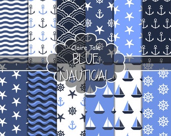 Nautical Digital Paper Sailor Nautical patterns