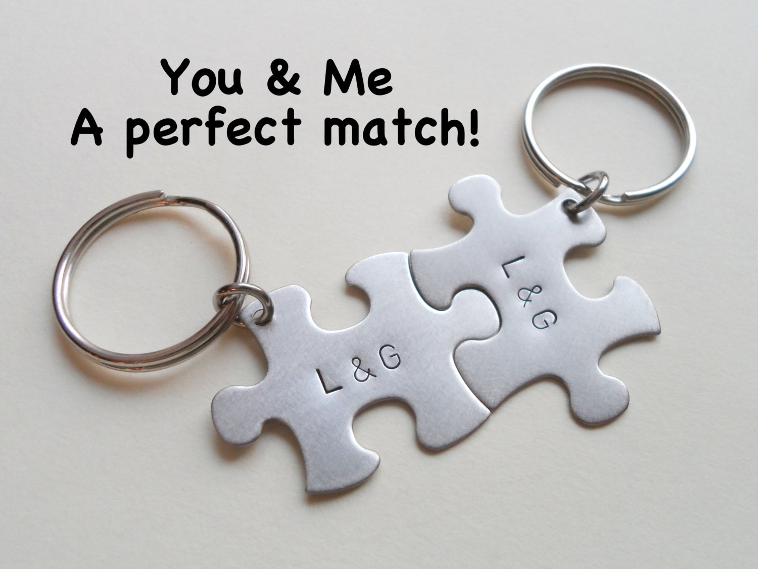 Puzzle Pieces Couples Keychain Set Matching Puzzles Key