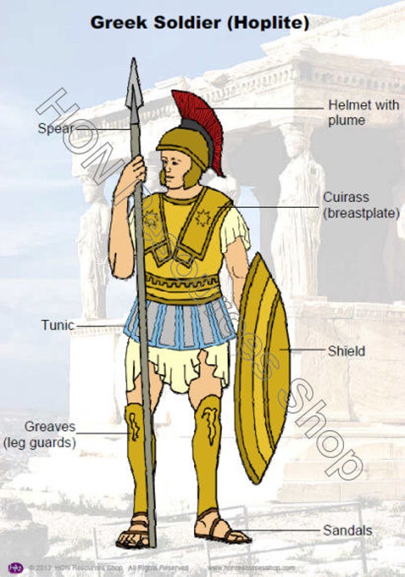 Greek Soldier Hoplite Poster by HONResourcesShop on Etsy