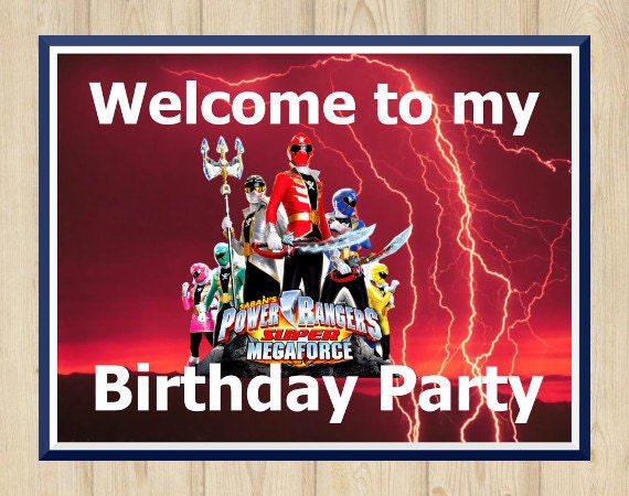 Power Rangers Birthday Sign, Custom Welcome Sign, Birthday Printable ...