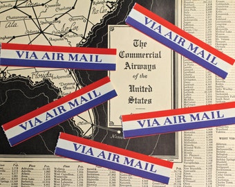 Air mail stickers | Etsy