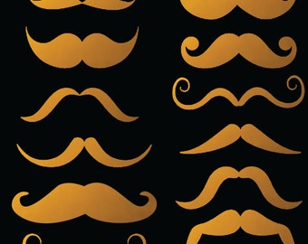 Gold mustache | Etsy