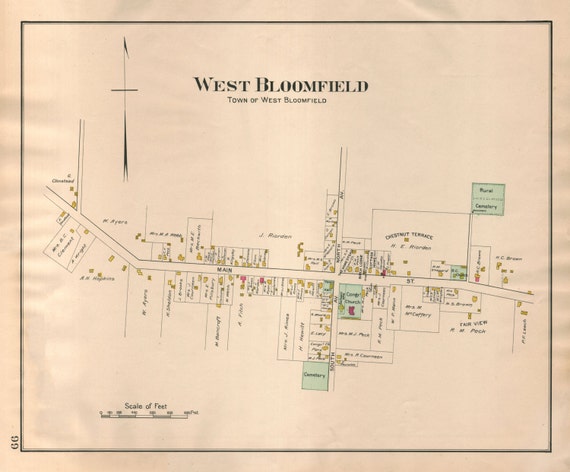 West Bloomfield NY Town Map