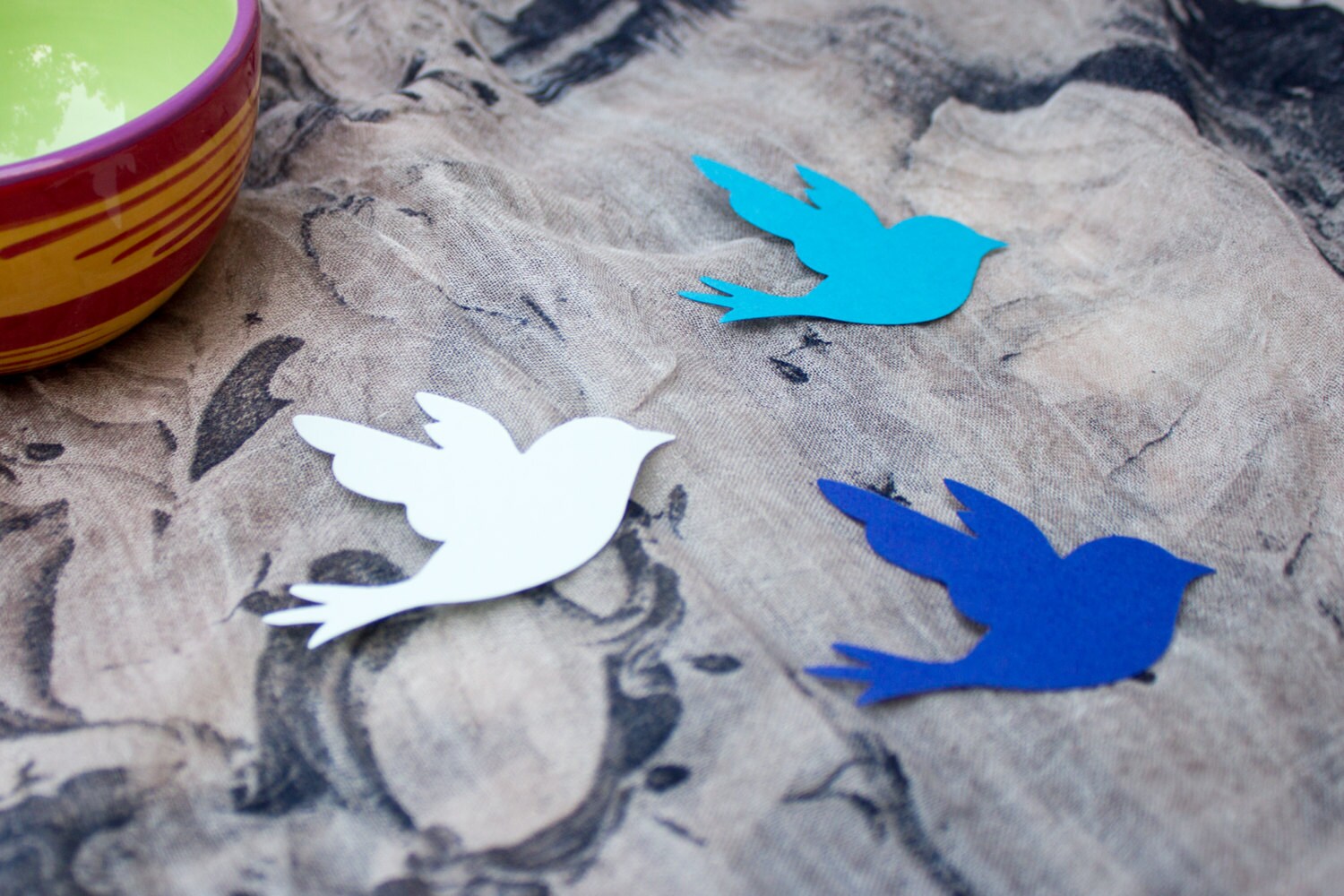 Blue Paper Bird Die Cuts Cardstock Birds Cut Out Birds