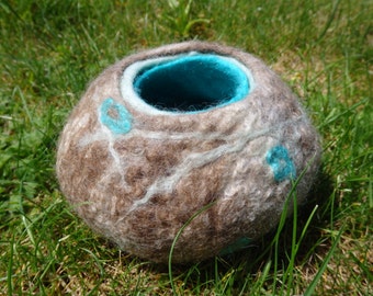 Items similar to Wet Felted Bowl, Vessel, Wool, Silk on Etsy