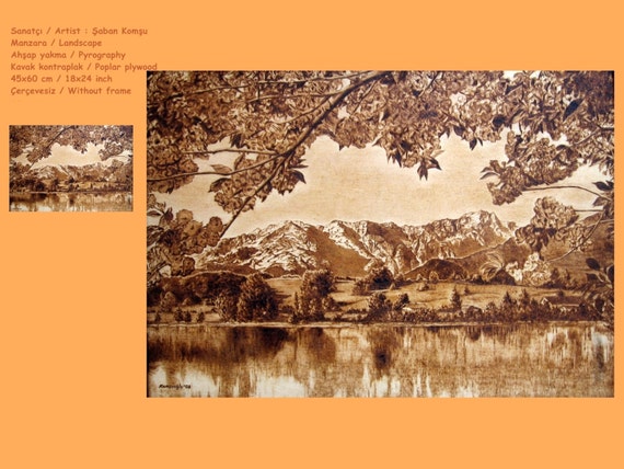 Items similar to Pyrography - Landscape on Etsy