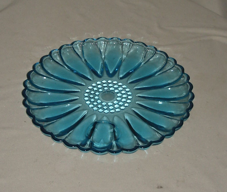 Vintage Blue Glass Atlas Design Serving Tray – Haute Juice
