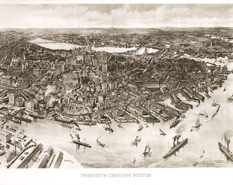 Boston Massachusetts MA. July 4th 1870. F. by RetroPrintmaker